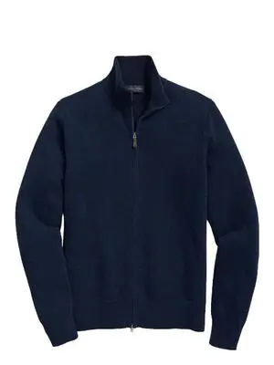 Brooks Brothers 3-ply Cashmere Full-zip Cardigan Sweater - Blue