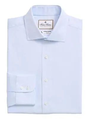 Brooks Brothers X Thomas Mason Cotton Pinpoint Oxford English Collar Dress Shirt - Light Blue