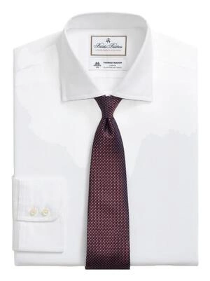 Brooks Brothers X Thomas Mason Cotton Pinpoint Oxford English Collar Dress Shirt - White