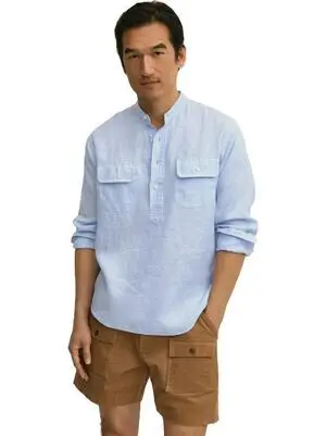Brooks Brothers Irish Linen Popover Shirt - Hydrangea