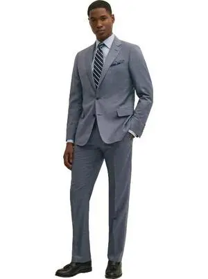 Brooks Brothers Classic Fit Wool Mini Houndstooth 1818 Suit Blue