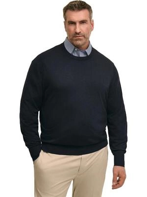 Brooks Brothers Big & Tall Ultimate Merino Wool Crewneck Sweater - Navy