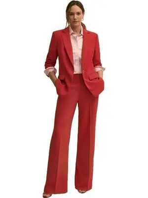 Brooks Brothers Crepe Wide-leg Trousers - Red