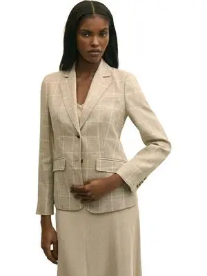 Brooks Brothers Linen-wool Blend Windowpane Blazer - Grey