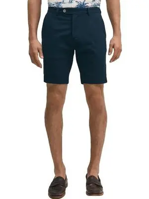 Brooks Brothers 9" Washed Cotton Seersucker Shorts - Navy