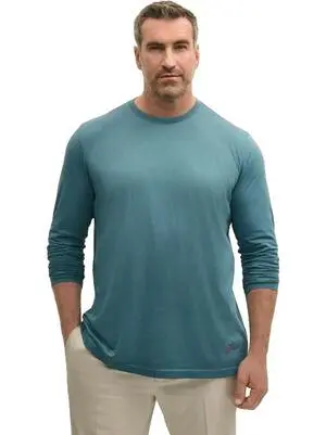 Brooks Brothers Big & Tall Supima Cotton Long-sleeve Logo T-shirt - Blue