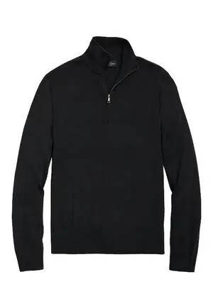 Brooks Brothers Ultimate Merino Wool Quarter-Zip Pullover Black