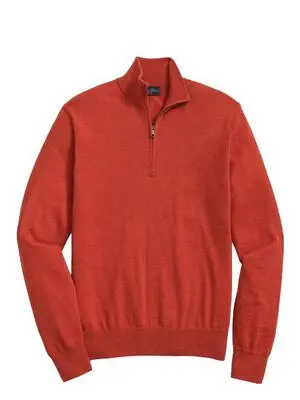 Brooks Brothers Ultimate Merino Wool Quarter-zip Pullover - Orange