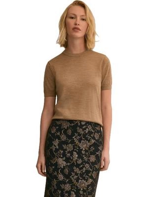 Brooks Brothers Ultimate Merino Wool Short-sleeve Sweater Shell - Camel