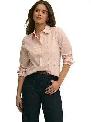 Brooks Brothers Cotton Jacquard Clip-Dot Shirt Pink
