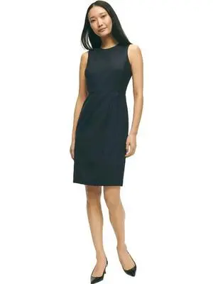 Brooks Brothers Stretch Wool Sheath Dress - Navy