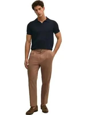 Brooks Brothers Classic Fit Cotton Blend Side-tab Dress Pants - Brown
