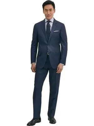 Brooks Brothers Traditional Fit Wool Pinstripe 1818 Suit - Navy