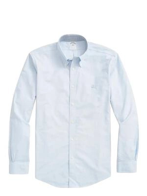 Brooks Brothers Stretch Non-iron Oxford Button-down Collar Sport Shirt - Light Blue