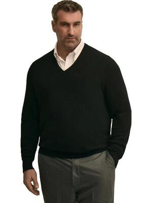 Brooks Brothers 3-ply Cashmere V-neck Sweater - Black