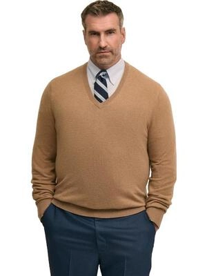 Brooks Brothers 3-ply Cashmere V-neck Sweater - Brown
