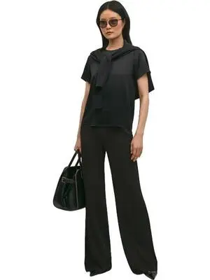 Brooks Brothers Matte Jersey High-waisted Pants - Black