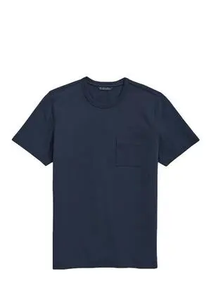 Brooks Brothers Pique T-shirt In Gart-washed Supima Cotton - Navy