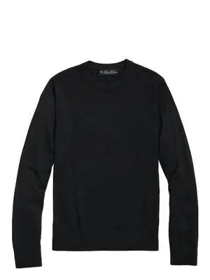 Brooks Brothers Ultimate Merino Wool Crewneck Sweater - Black