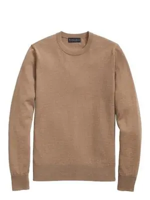 Brooks Brothers Ultimate Merino Wool Crewneck Sweater - Camel
