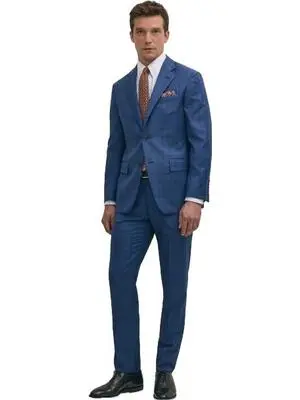 Brooks Brothers American-made Slim Fit Multi Checked 1818 Suit - Navy
