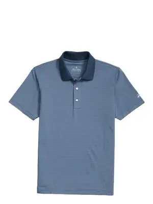 Brooks Brothers Performance Series Micro Stripe Jersey Polo Shirt Blue/navy