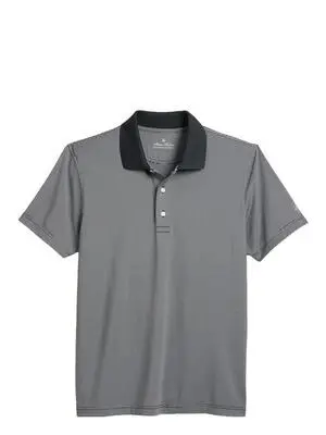 Brooks Brothers Performance Series Micro Stripe Jersey Polo Shirt Silver/black