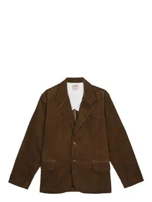 Brooks Brothers X Brain Dead Cotton Corduroy Embroidered Emblem Suit Jacket - Brown