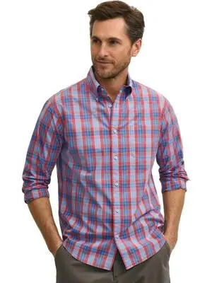 Brooks Brothers Friday Shirt, Poplin Plaid - Blue