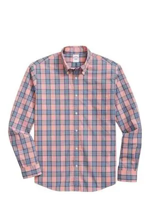 Brooks Brothers Friday Shirt, Poplin Plaid Light Red