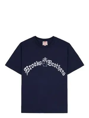 Brooks Brothers X Brain Dead Cotton Vintage-inspired Emblem T-shirt - Navy