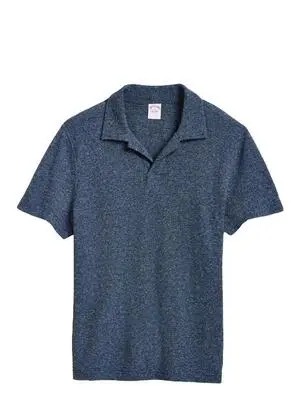 Brooks Brothers Cotton-linen Pique Johnny Collar Shirt - Blue