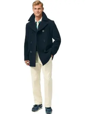 Brooks Brothers Double-faced Wool Peacoat - Navy