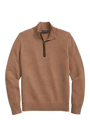 BROOKS BROTHERS 3-Ply Cashmere Quarter-Zip Sweater