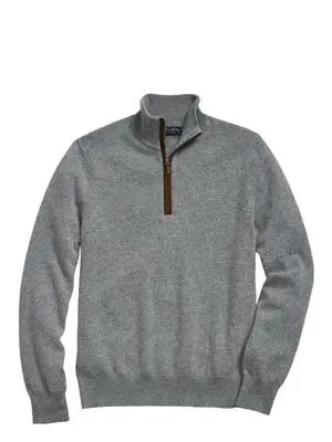 Brooks Brothers 3-ply Cashmere Quarter-zip Sweater - Grey
