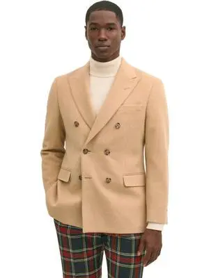 Brooks Brothers Classic Fit Hair Double-breasted Sport Coat - Camel