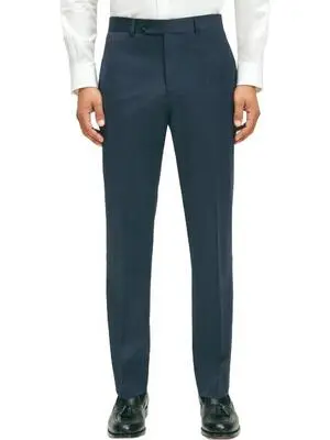 Brooks Brothers Slim Fit Wool Dress Trousers - Blue