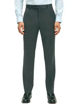 Brooks Brothers Slim Fit Wool Dress Trousers - Grey