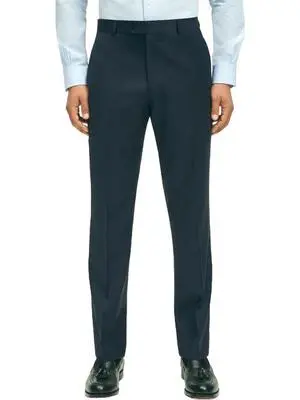 Brooks Brothers Slim Fit Wool Dress Trousers - Navy