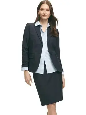 Brooks Brothers Stretch Wool Blazer - Navy