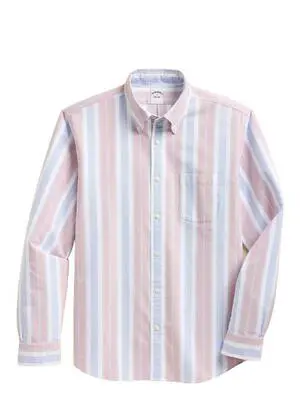 Brooks Brothers Friday Shirt, Oxford Bold Stripe Red