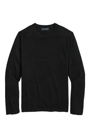 Brooks Brothers Lightweight Luxe All-season Merino Wool Crewneck Sweater - Black