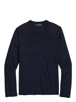 Brooks Brothers Lightweight Luxe All-season Merino Wool Crewneck Sweater - Navy
