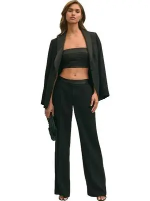 Brooks Brothers Pleated Cummerbund Bustier Top - Black