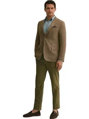Brooks Brothers Classic Fit Wool Hopsack Sport Coat - Khaki