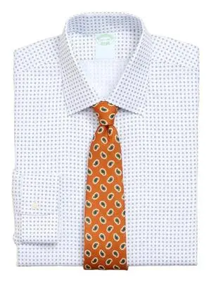 Brooks Brothers Explorer Collection Non-iron Twill Ainsley Collar, Geo Dot Dress Shirt - Multicolor