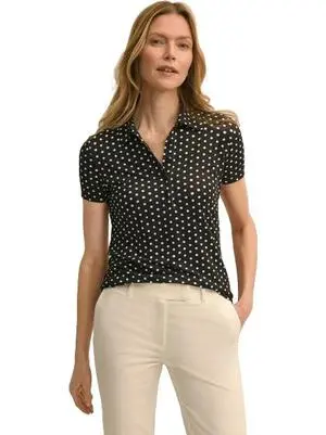 Brooks Brothers Jersey Dot-print Polo Shirt - Black