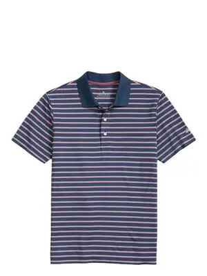 Brooks Brothers Performance Series Striped Polo Shirt - Blue
