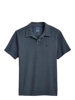 Brooks Brothers Cotton Pique Gart-dyed Johnny Collar Polo Shirt - Dark Blue