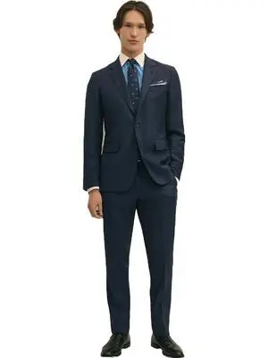 Brooks Brothers Slim Fit Wool Pinstripe 1818 Suit Navy